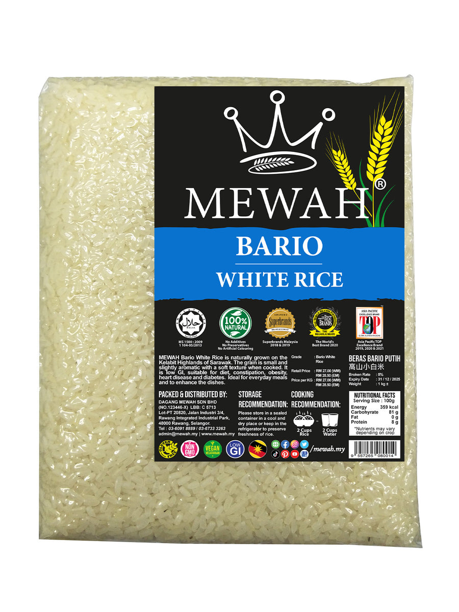 MEWAH BARIO WHITE RICE 1KG – Village Grocer - Central i-City