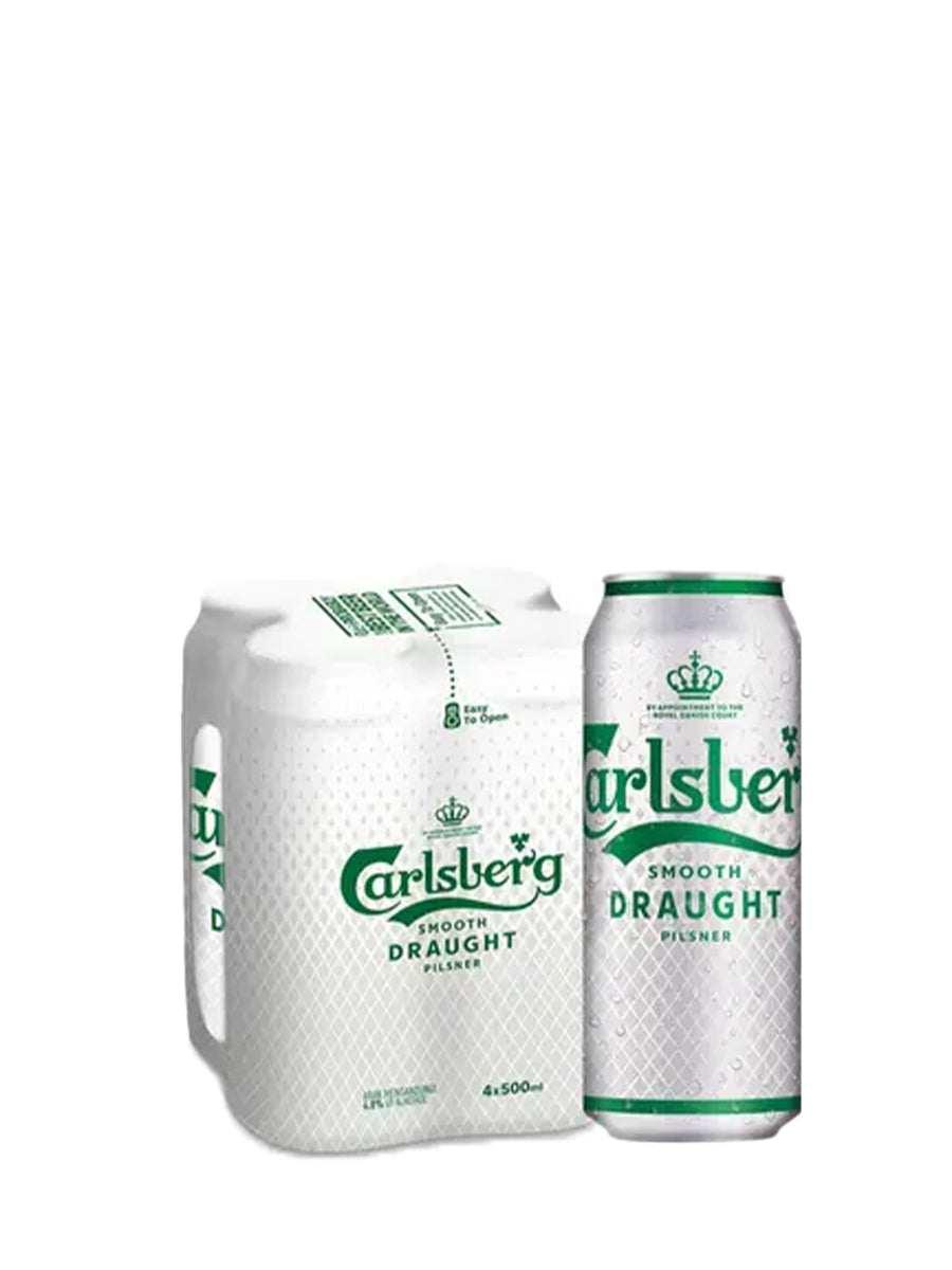 CARLSBERG SMOOTH DRAUGHT BEER CAN 4X500ML – Village Grocer - Central i-City